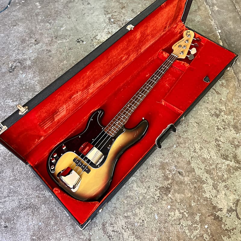 LEFTY! Fender Precision Bass 1977 - Sunburst P/J EMG Jazz LH | Reverb