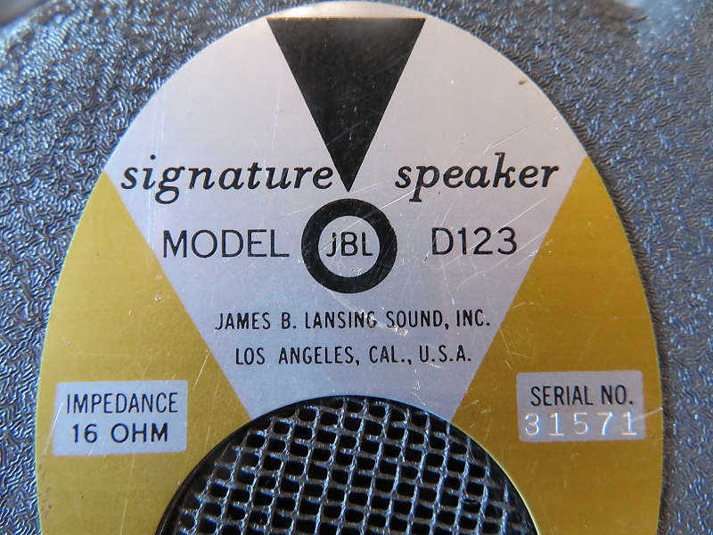 JBL D123 12" Signature Speaker late 1950"s - standard | Reverb