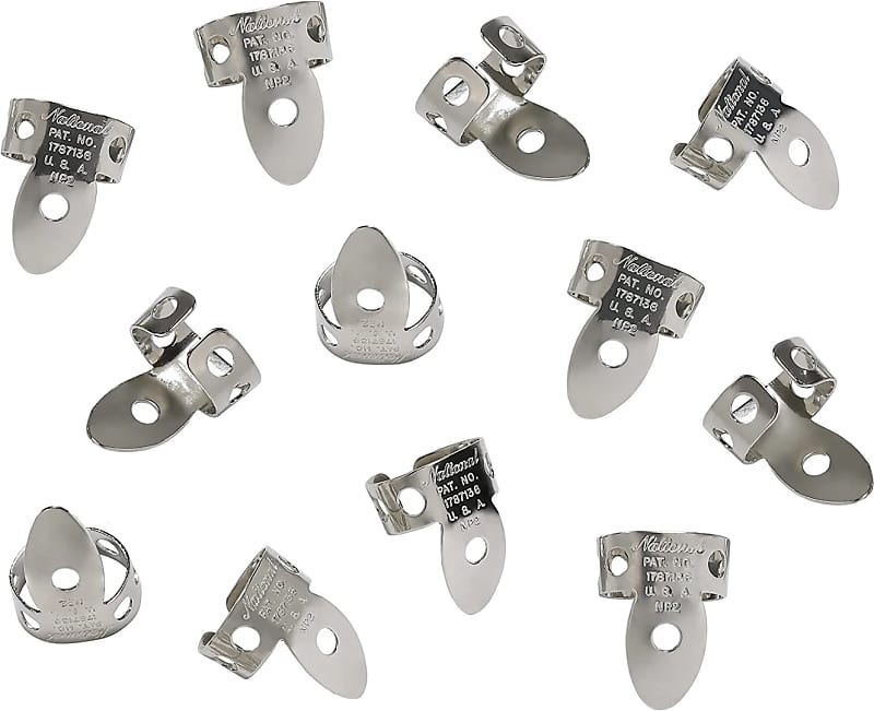 D'Addario NP2-12 National Nickel Finger Picks for Banjo or | Reverb