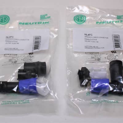 (2) Two Original NEUTRIK NL4FC Female 4 Pole Speakon Cable | Reverb