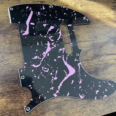 Fender Telecaster Pink Splatter Pickguard (Custom) | Reverb