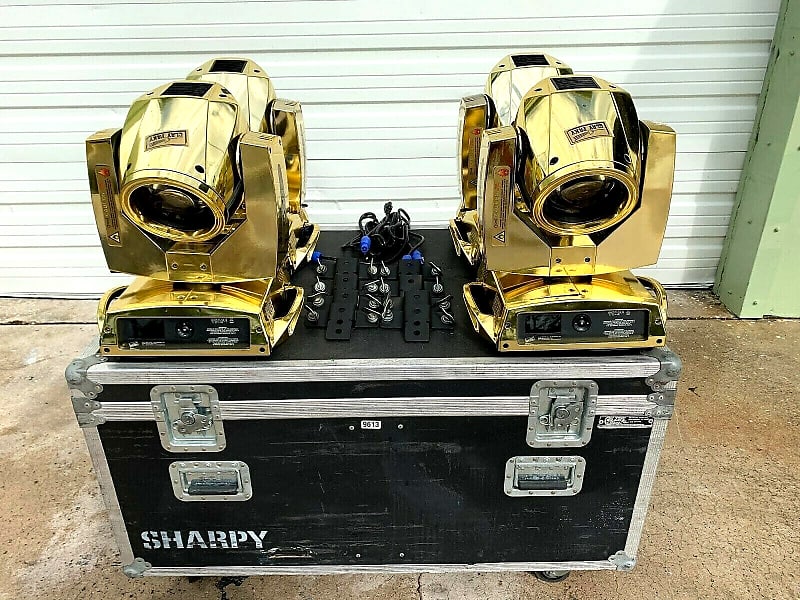 Clay Paky Sharpy Gold Beam Moving Head Lights With Case (Lot | Reverb