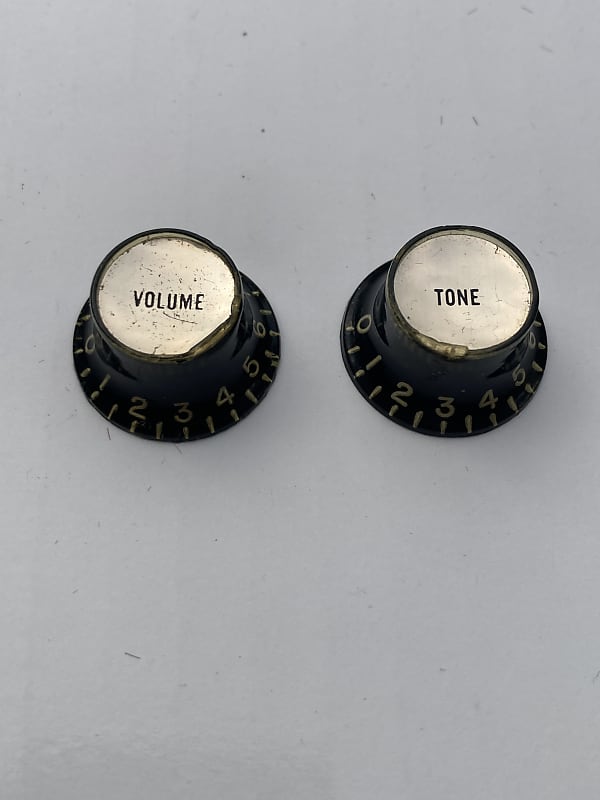 1960's Gibson Black Les Paul Jr. Top Hat Reflector Knobs | Reverb