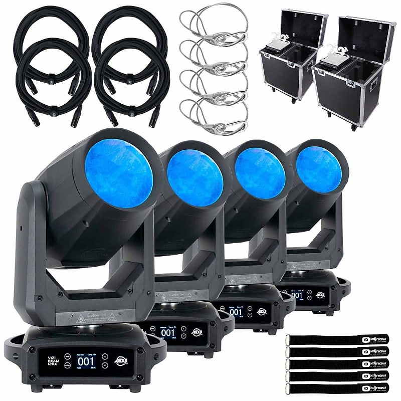 ADJ Vizi Beam 12RX Beam Moving Heads with Lighting Cases | Reverb