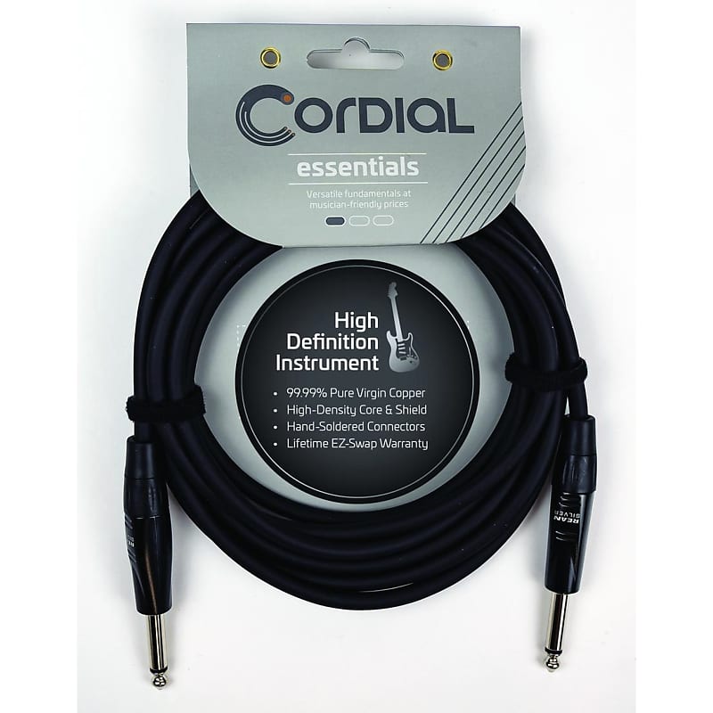 Cordial Essentials 10-Foot Instrument Cable, 1/4" Straight TS | Reverb