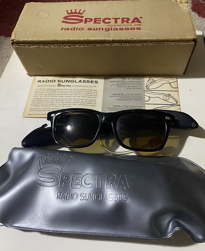 Spectra Transistor radio sunglasses 1960s - Black | Reverb