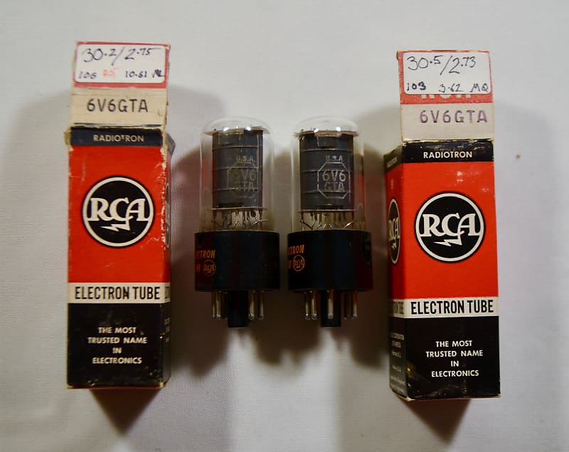 NOS Pair RCA 6V6GTA Super Rare BLACK PLATE Maxi-Matched for | Reverb