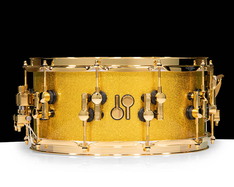 Sonor SQ2 14x6.5 Vintage Maple Snare - Gold Sparkle Dual Lugs | Reverb