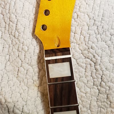 Bound, Vintage tinted Neck with big block inlays and NO fret | Reverb