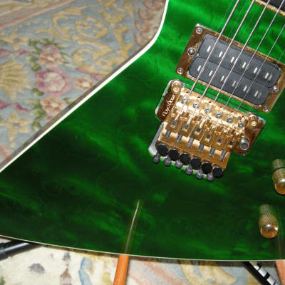 Jackson Explorer 1995-Jade transparent Green gold hardware , | Reverb