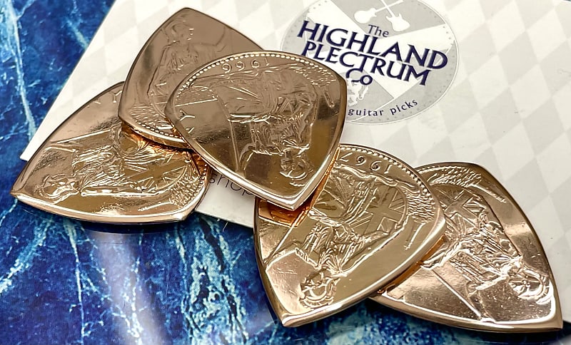 The Highland Plectrum Co. One 1967 Queen Elizabeth Penny Coin | Reverb
