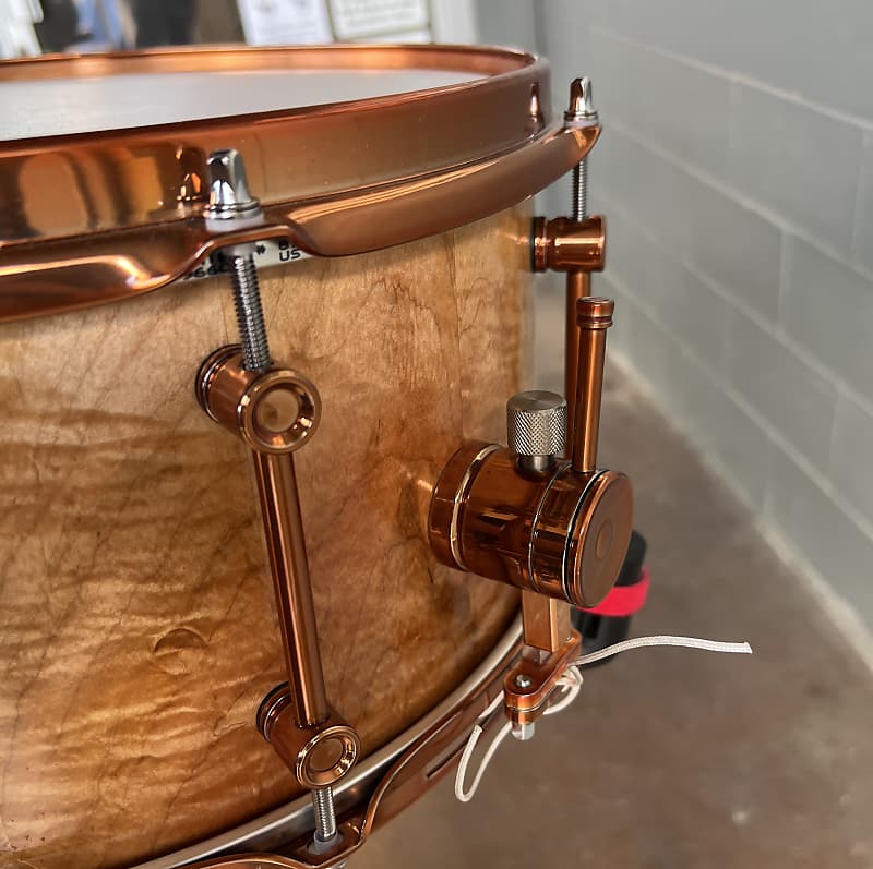 Doc Sweeney "Amber Waves" 7x14" Figured Maple Snare Drum in a | Reverb