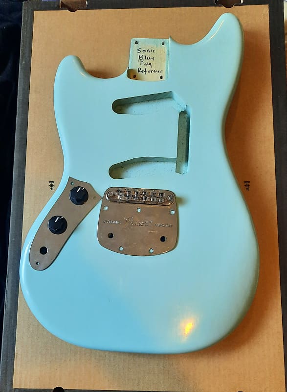 Fender Mustang Body Lefty Sonic Blue Left Handed Kurt Cobain | Reverb