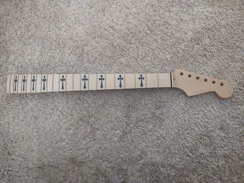One of a Kind Musikraft Strat Neck -Custom Cross Inlays | Reverb