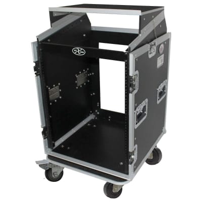 ProX T-14MRLT 14U Rack x 10U Top Mixer Combo Travel Case with | Reverb
