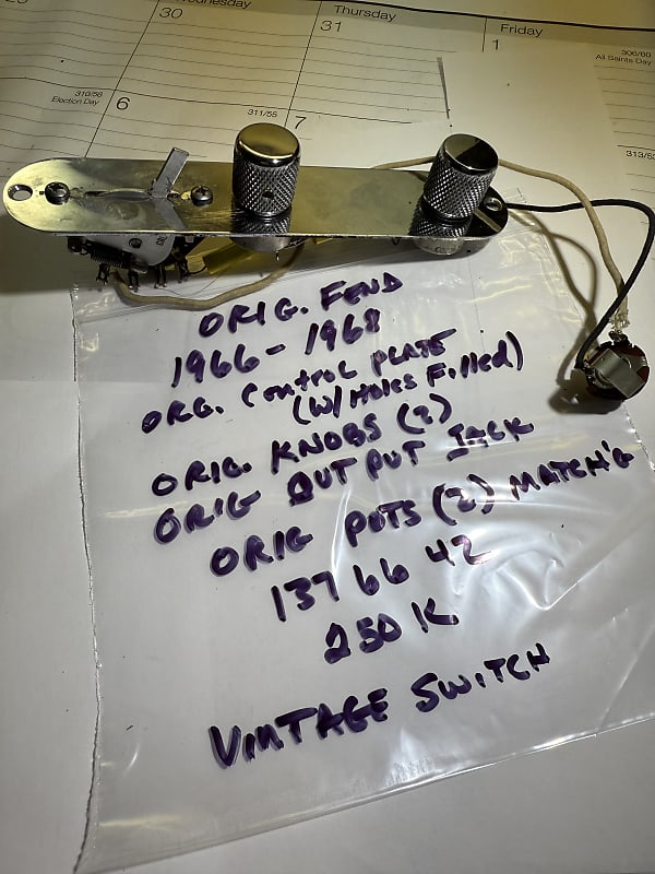 Telecaster loaded Control Plate 1966 | Reverb