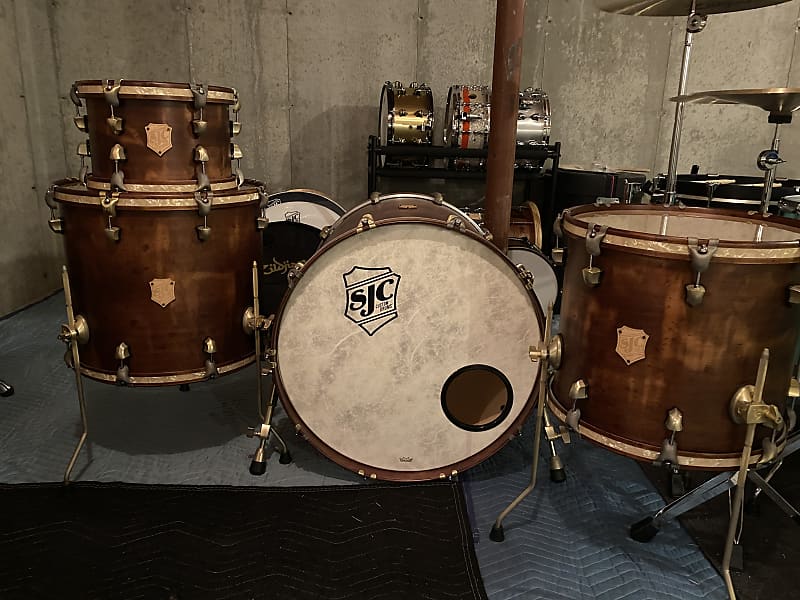 SJC Custom Drums, 4pc Distressed Walnut Finish | Reverb Canada