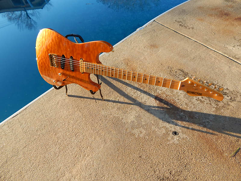 Schecter Custom Shop Exotic Top 1992 Vintage Amber Monster | Reverb