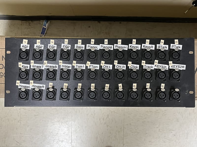 Unknown 36 channel XLR Patch Plate - Black | Reverb