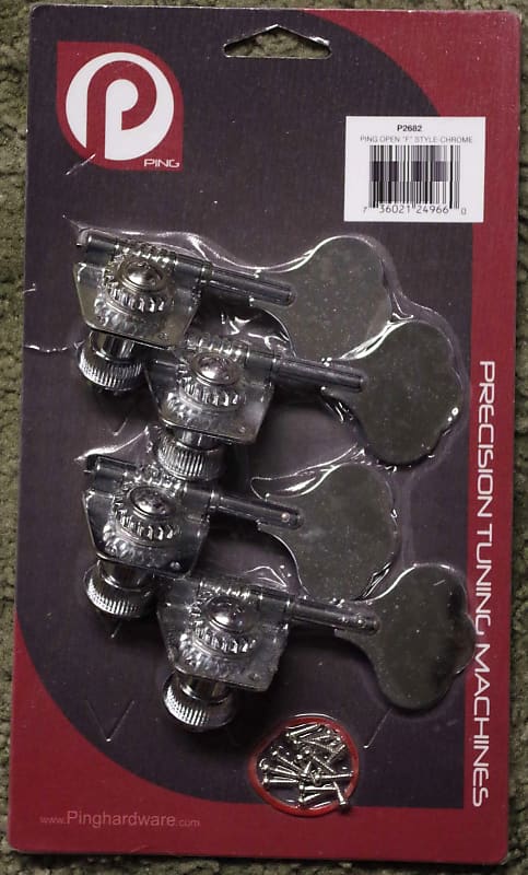 PING P-2682 chrome BASS guitar open gear F-style tuning | Reverb
