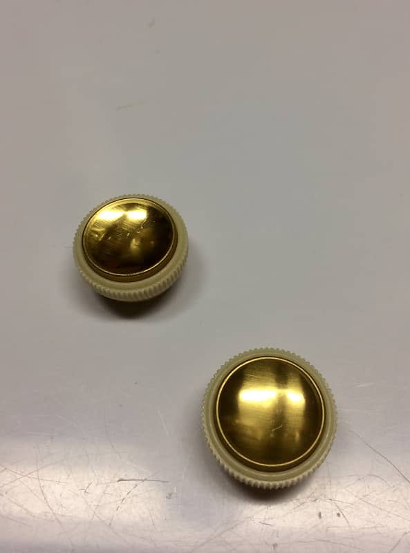 Allparts Hofner Style Teacup Knobs Ivory & Gold | Reverb