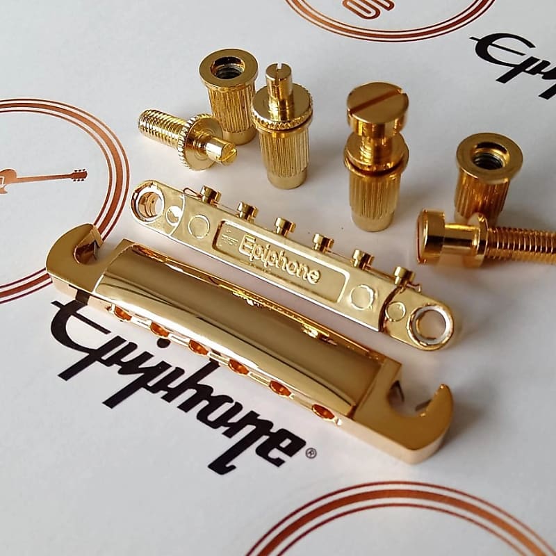 Epiphone Original Locktone Bridge And Tailpiece Gold with | Reverb