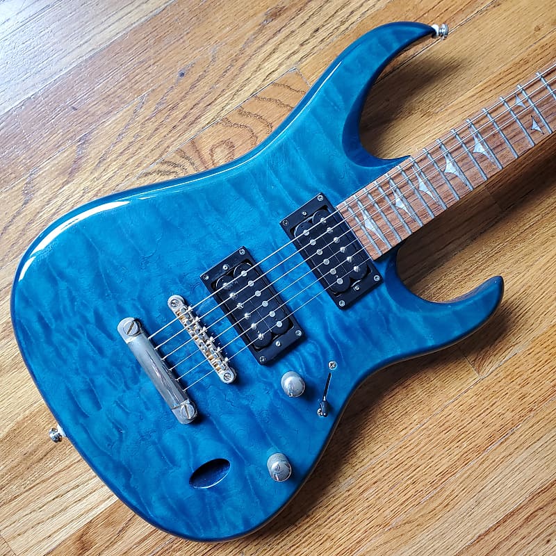 Tradition MTM HH Electric Guitar- Quilted Blue | Reverb