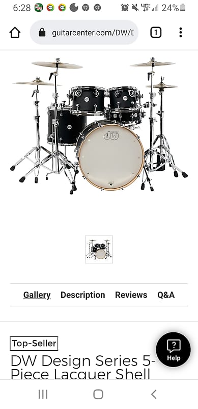 DW Design Series 2021 Matte Black | Reverb