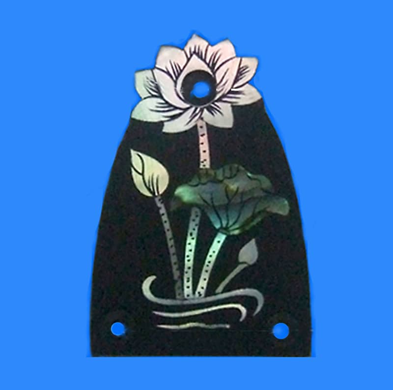 Macassar Ebony Truss Rod Cover w/MOP Art Inlay (125) | Reverb