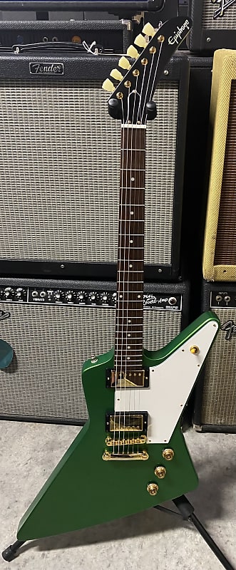 2022 Epiphone 58' Reissue Explorer - Green - Includes Nice | Reverb