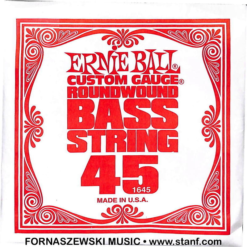 .045 Ernie Ball - Custom Gauge Roundwound Electric Bass | Reverb