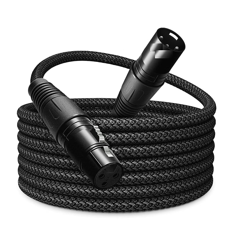 XLR Microphone Cable Male to Female 3 Pin Nylon Braided for | Reverb