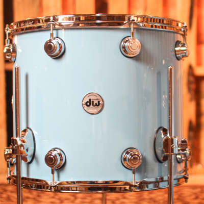 DW Collector's Maple Mahogany Solid Sky Blue Drum Set - | Reverb