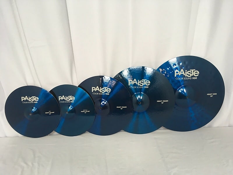 Paiste Color Sound 900 Blue 5 Piece Rock Cymbal Set/Free | Reverb