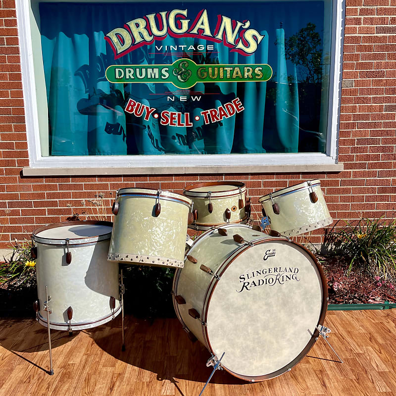 1940s Slingerland Rolling Bomber Drum Set 26/13/14/16 w/ 7x14 | Reverb