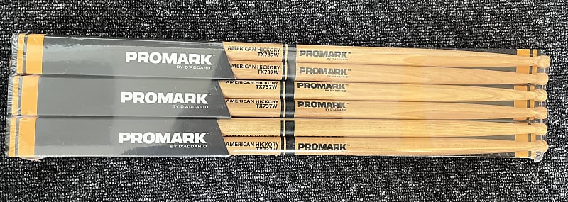 6 Pack - ProMark TX737W Hickory Drumsticks | Reverb