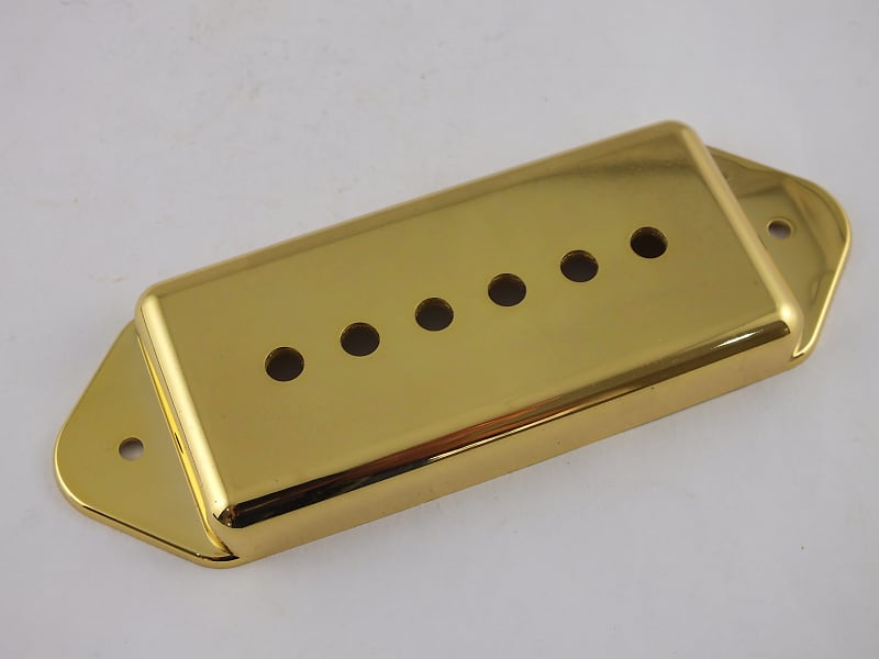Gold P90 Dog Ear Pickup Cover Single Coil 52mm spacing Bridge | Reverb