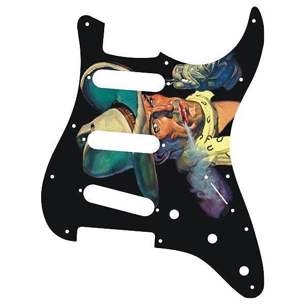 Greasy Groove Smokin' Cowboy Strat Pickguard | Reverb