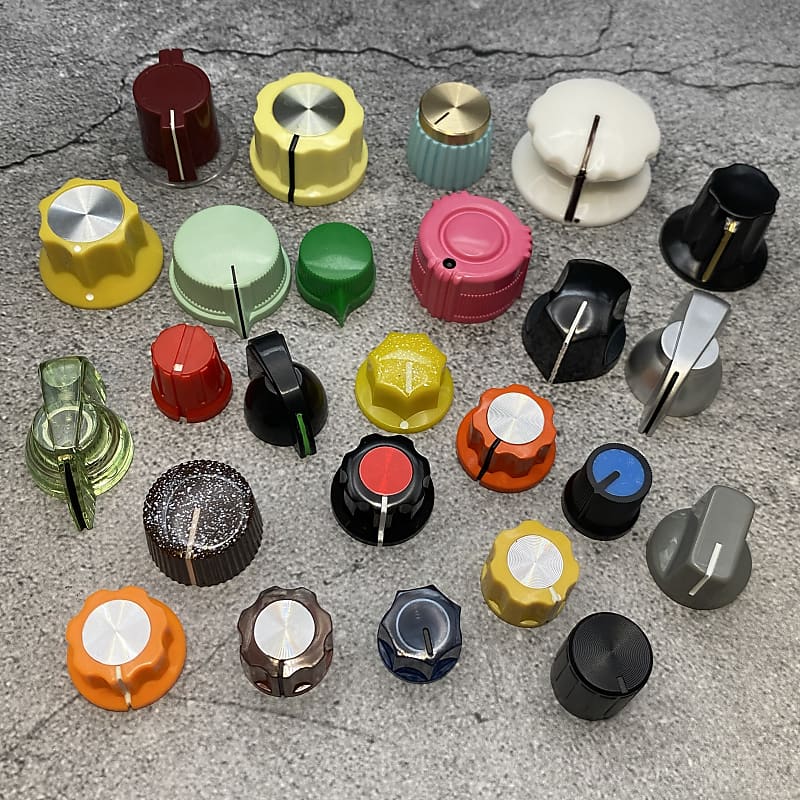 25 Pc Lot of Misc Mix Pedal & Guitar Amp Knob Knobs - Lot | Reverb
