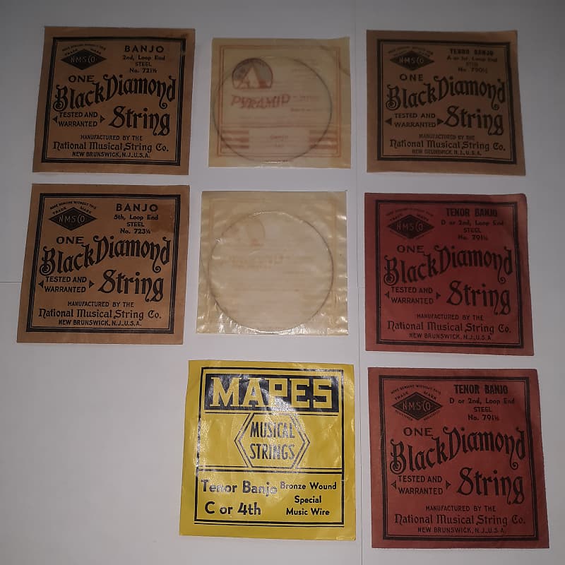 Vintage Banjo Strings, Total of 8 Black Diamond / Mapes / | Reverb