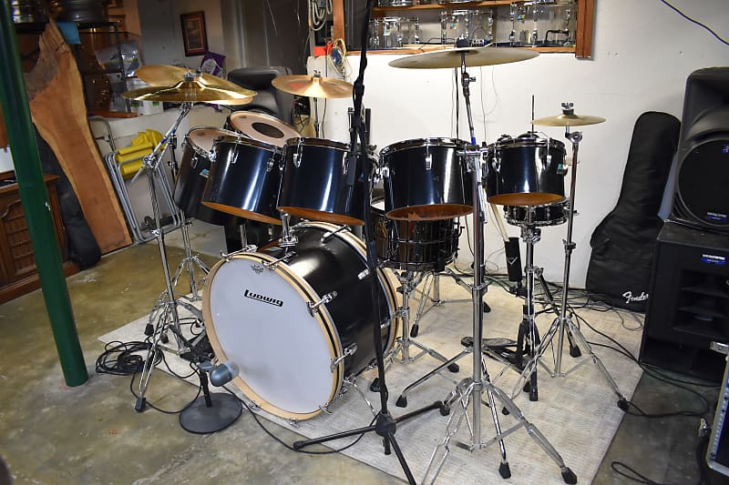 1978 Ludwig Quadra-plus Melodic tom tom kit - Black Cortex | Reverb