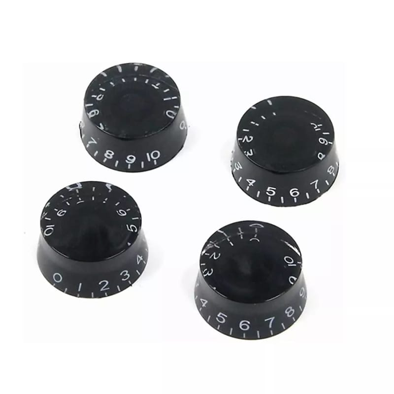 Guitar Volume Tone Control Speed Knobs - Black with White | Reverb