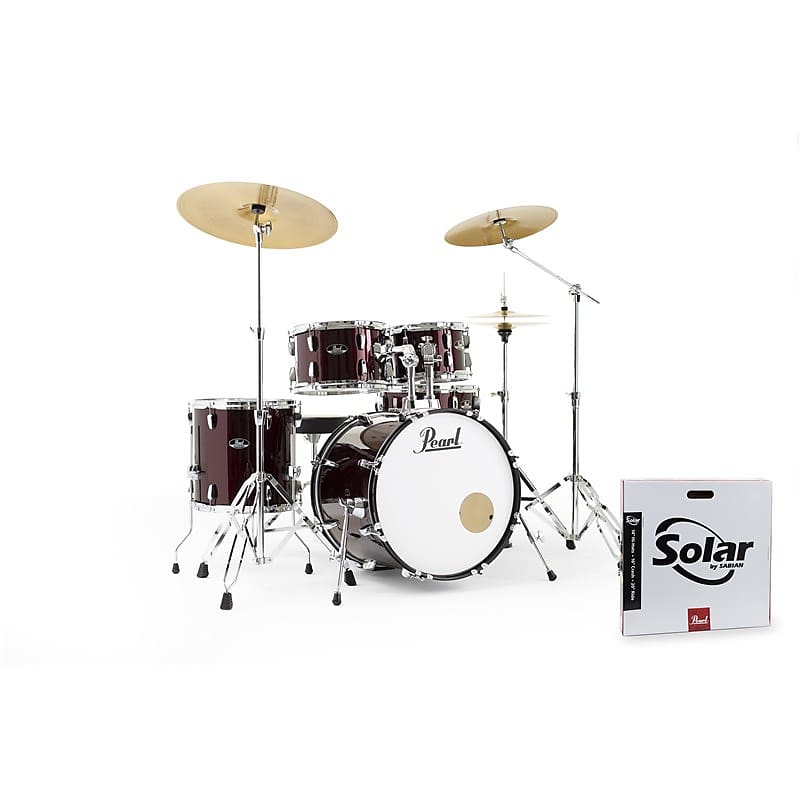 Pearl RS505 Roadshow Fusion 20, with Sabian Cymbals, Red Wine | Reverb