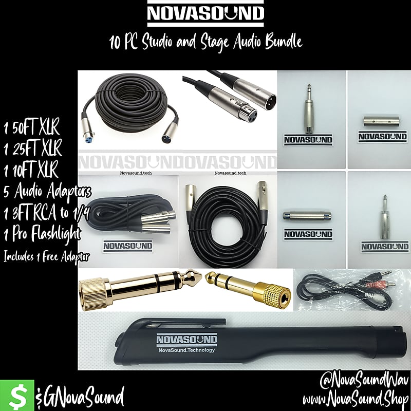 10 PC Audio Studio Stage Set - All In One Audio DJ Set Up Kit | Reverb