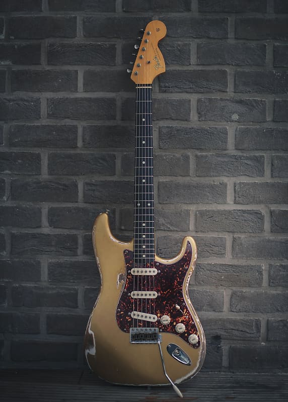 PARTSCASTER "Strat" '66 - '67 Specced In Relic Firemist Gold. | Reverb