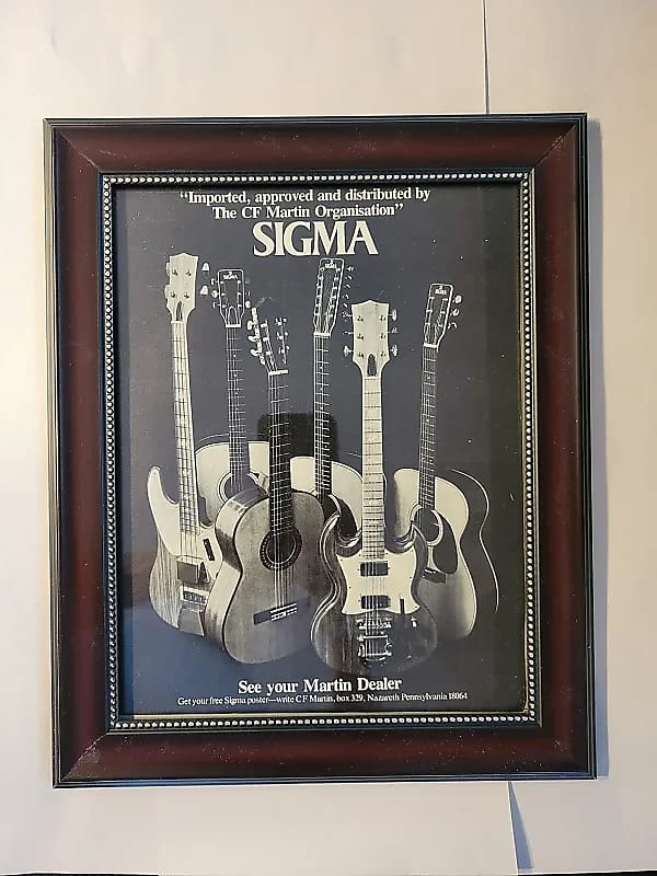 1973 Sigma Guitars promotional Ad Framed Complete Line Of | Reverb UK