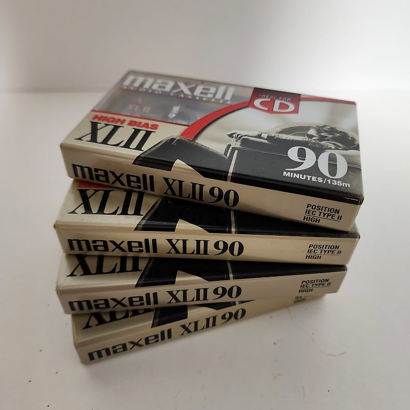 4 Maxell XLII 90 min Cassette Tapes NEW NOS SEALED | Reverb