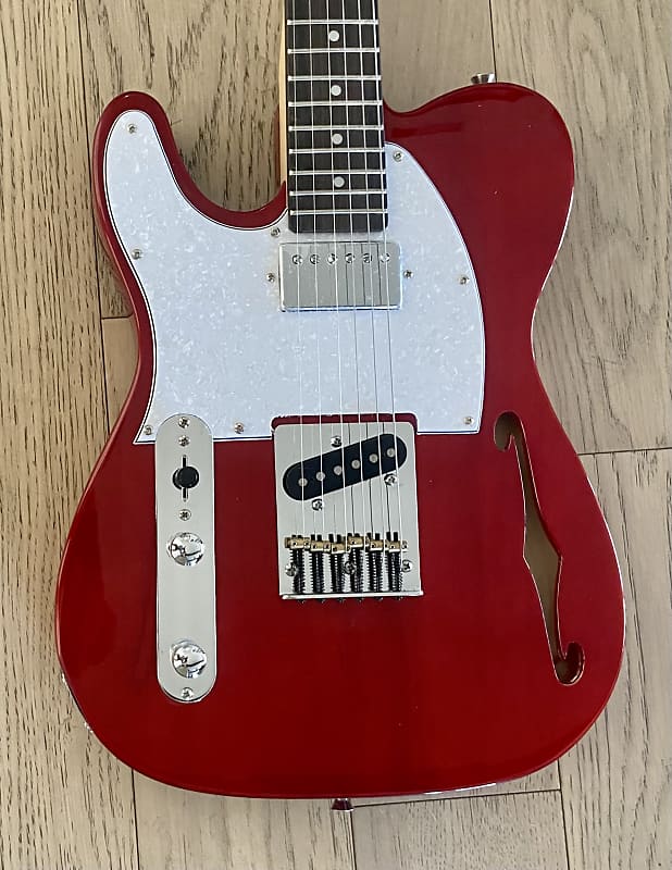 Unbranded LH Left Handed Telecaster Thinline Red | Reverb