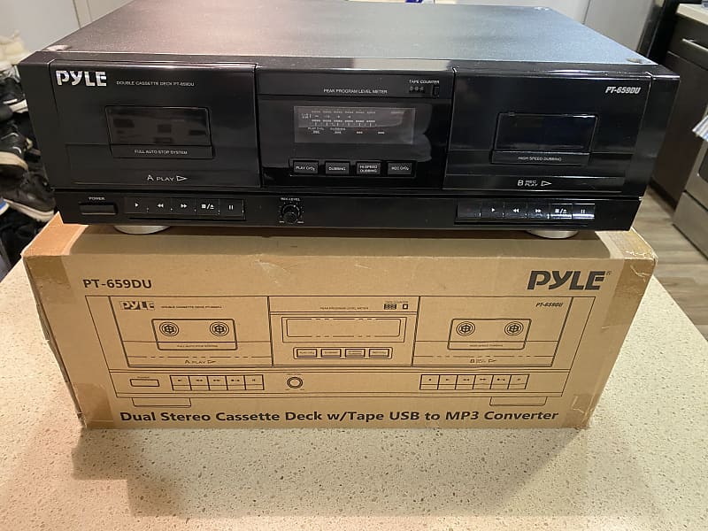 Pyle Dual Stereo Cassette Tape Deck 2015 Black Reverb