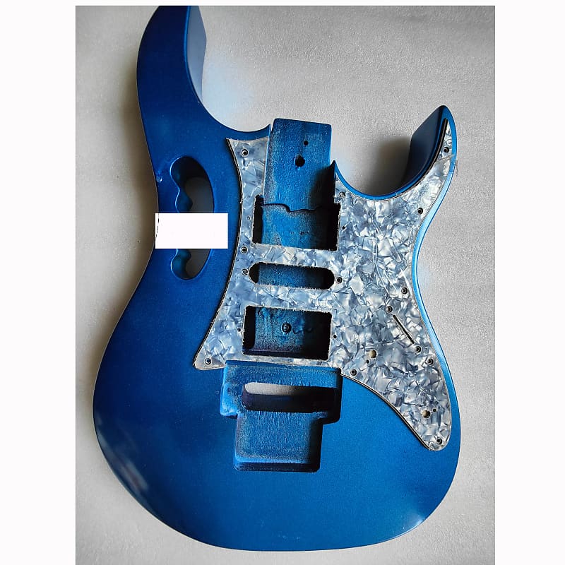 Blue HSH Basswood Guitar Double Cutaway Body with Pickguard | Reverb